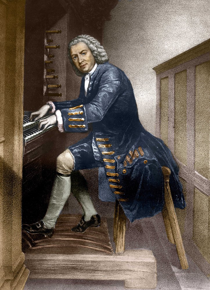 Johann Sebastian Bach spielt die Orgel, ca. 1881